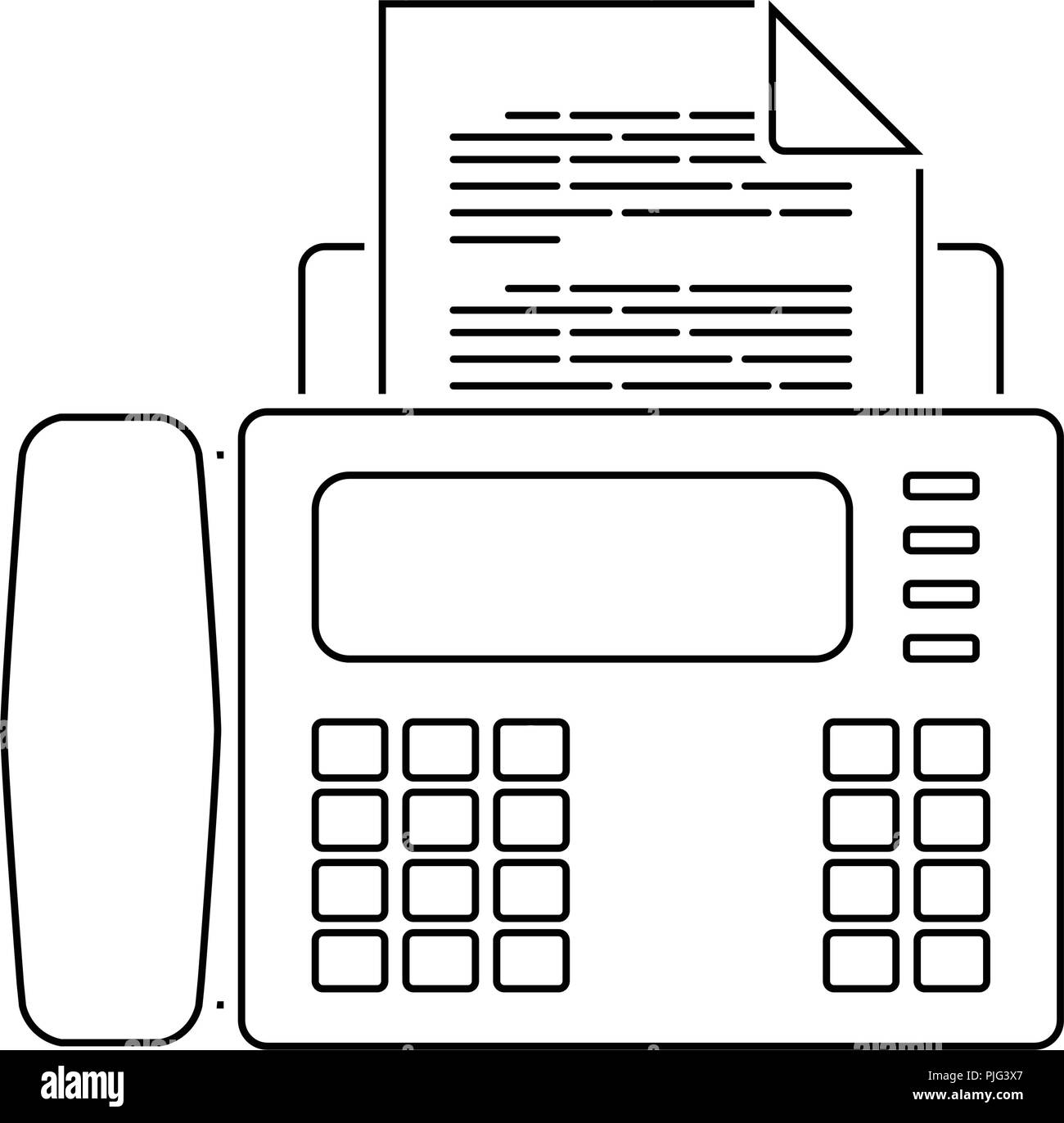 Fax icon. Thin line design. Vector illustration Stock Vector Image ...