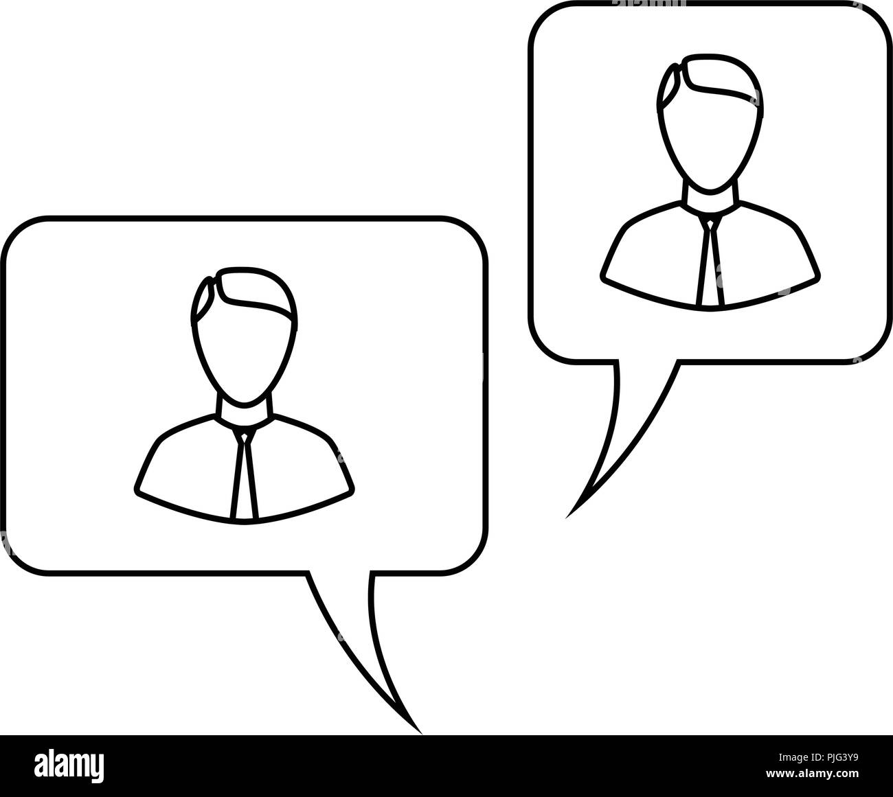 Chat icon. Thin line design. Vector illustration Stock Vector Image ...