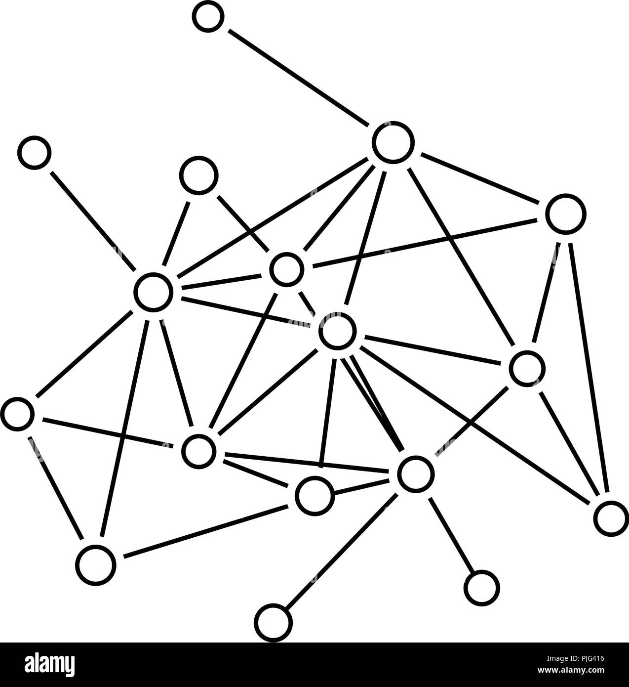 Connection net icon. Thin line design. Vector illustration Stock Vector ...