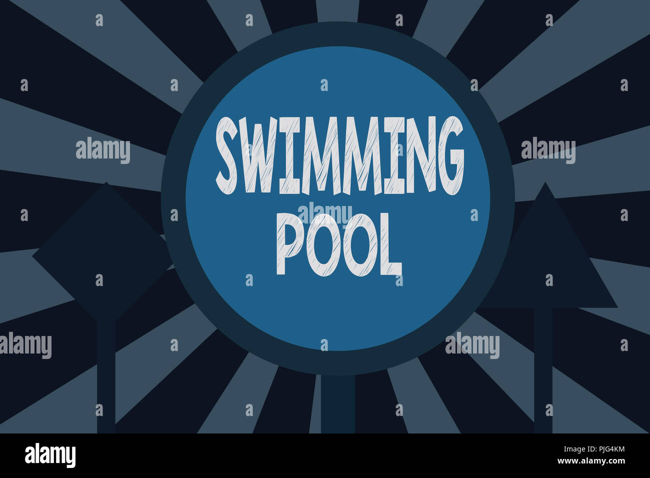 Text sign showing Swimming Pool. Conceptual photo Structure designed to ...