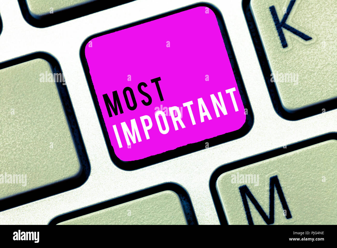 Handwriting text Most Important. Concept meaning Greatest or highest ...