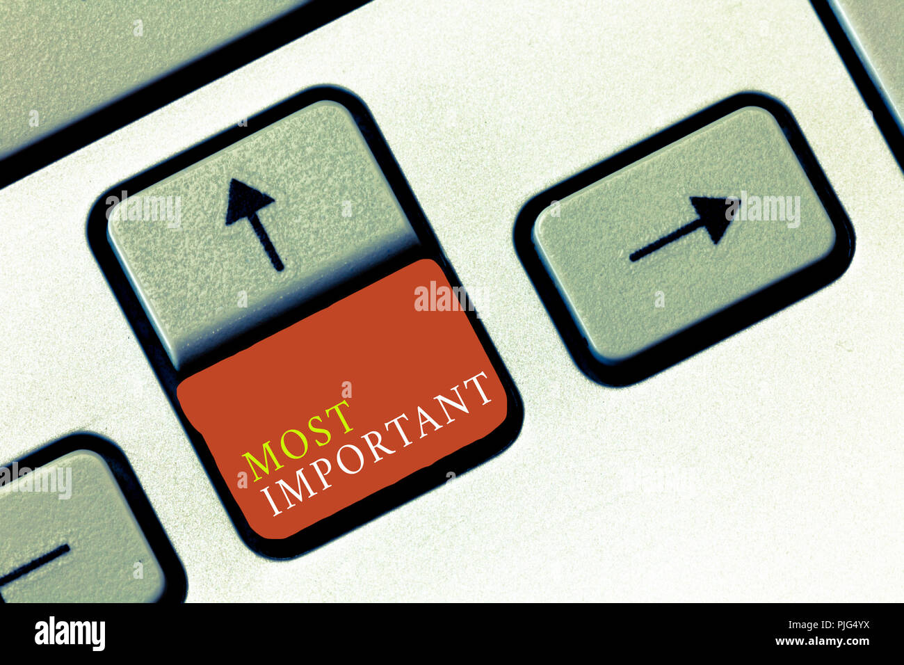 Handwriting text Most Important. Concept meaning Greatest or highest ...