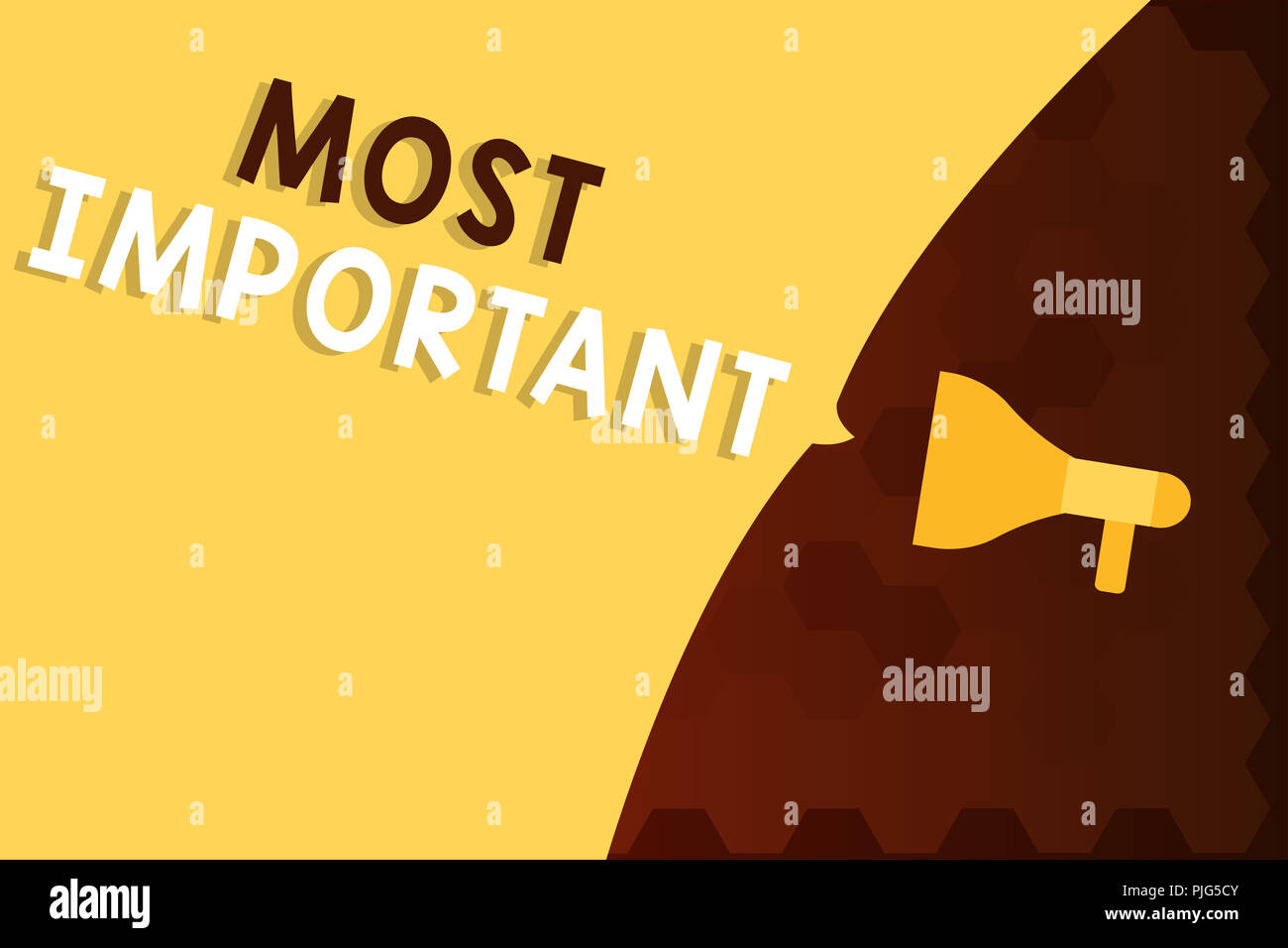 Text sign showing Most Important. Conceptual photo Greatest or highest ...