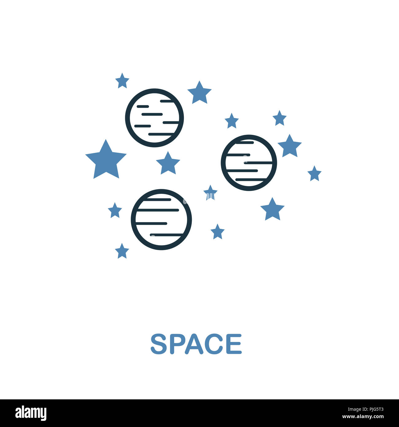 Space icon in 2 color design. Pixel perfect simple pictogram space icon ...