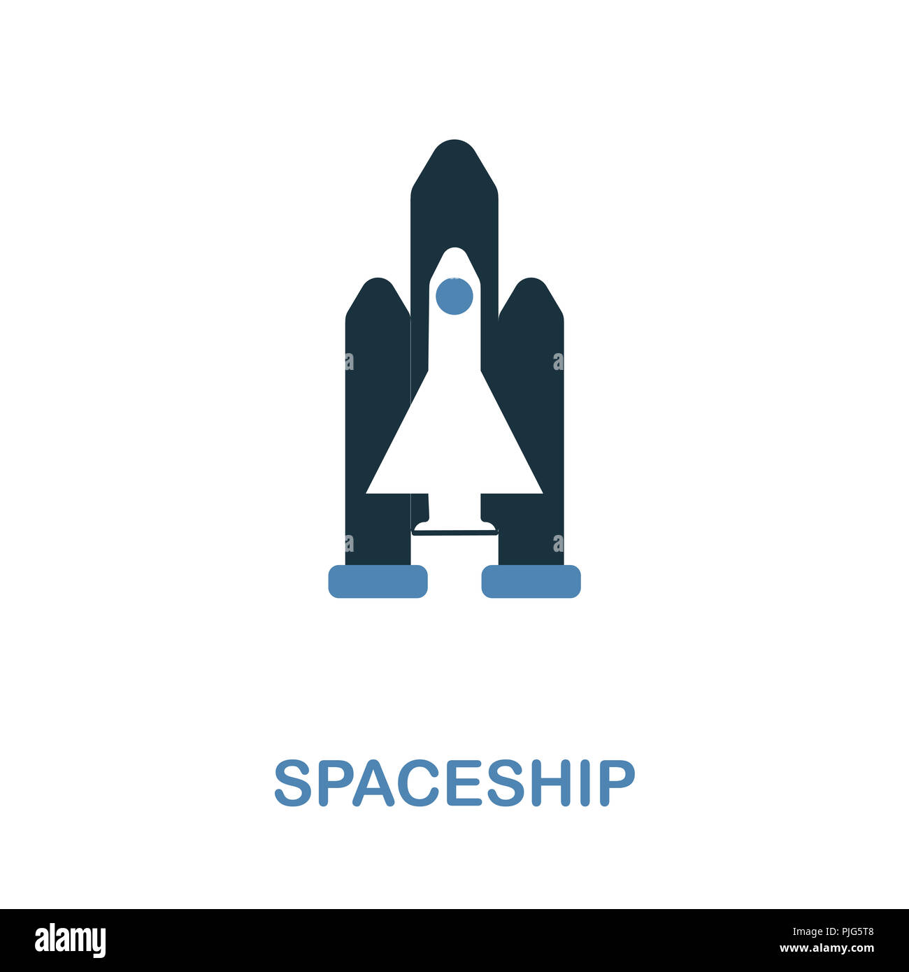 Spaceship icon in 2 color design. Pixel perfect simple pictogram ...