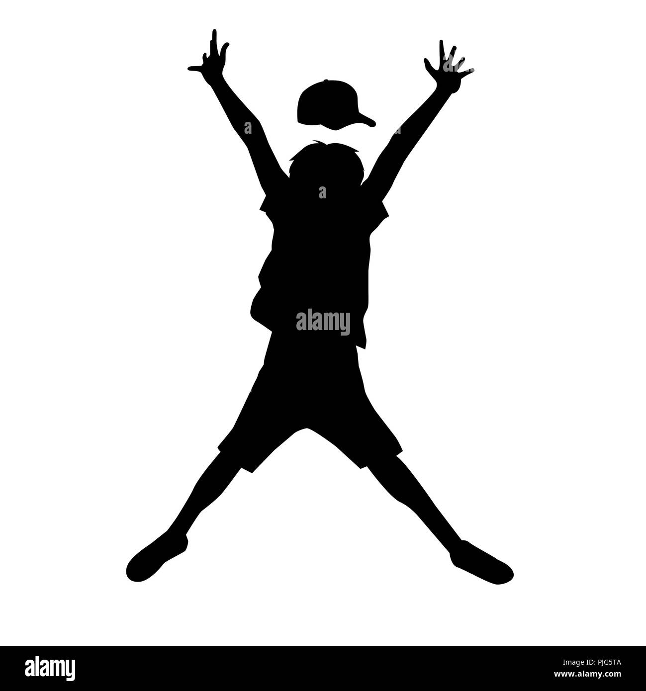 The happy boy jumps Stock Photo - Alamy