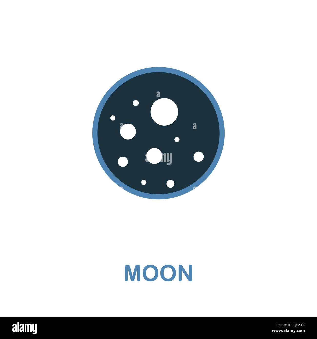 Moon icon in 2 color design. Pixel perfect simple pictogram moon icon ...