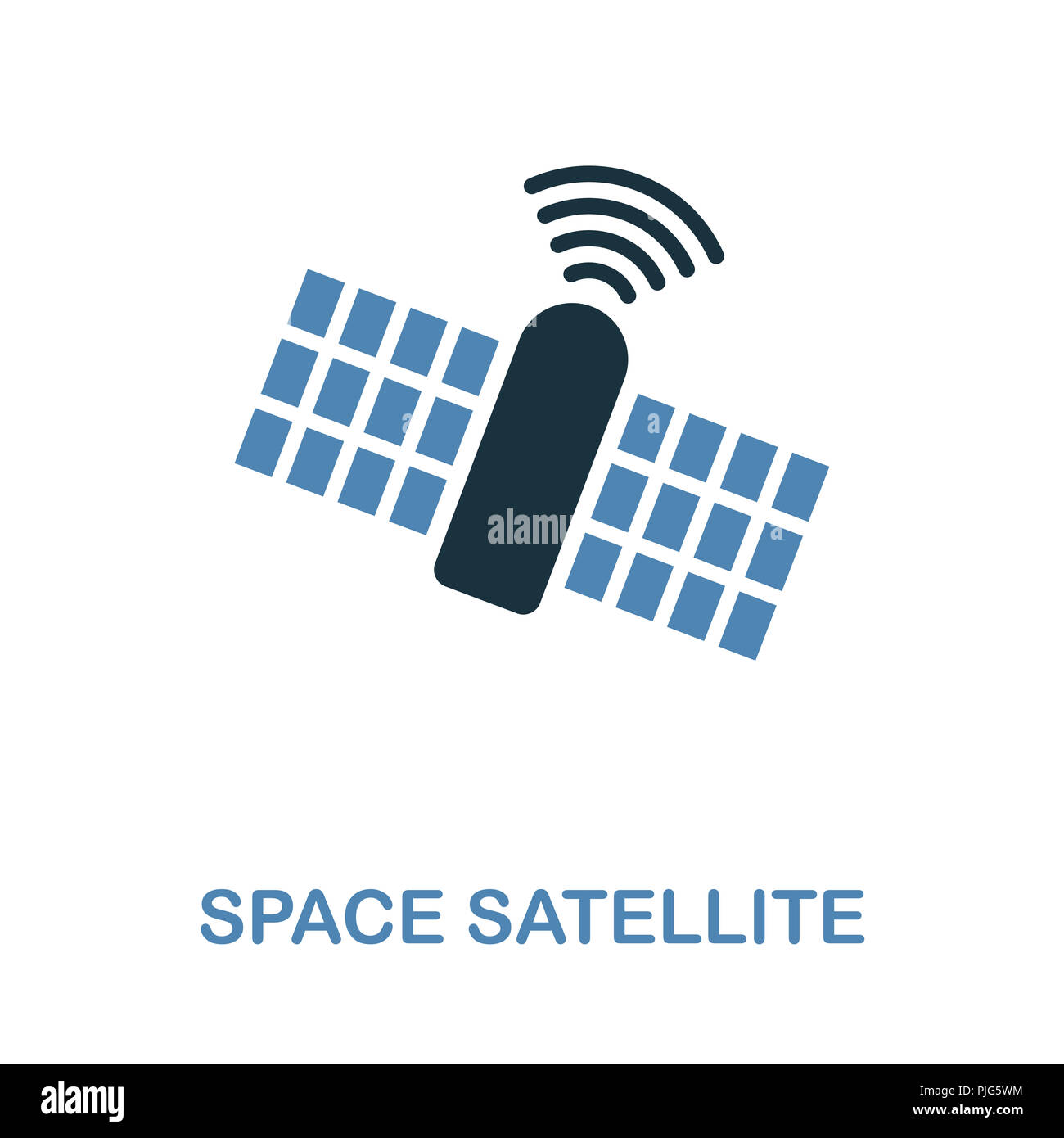 Space Satellite icon in 2 color design. Pixel perfect simple pictogram ...