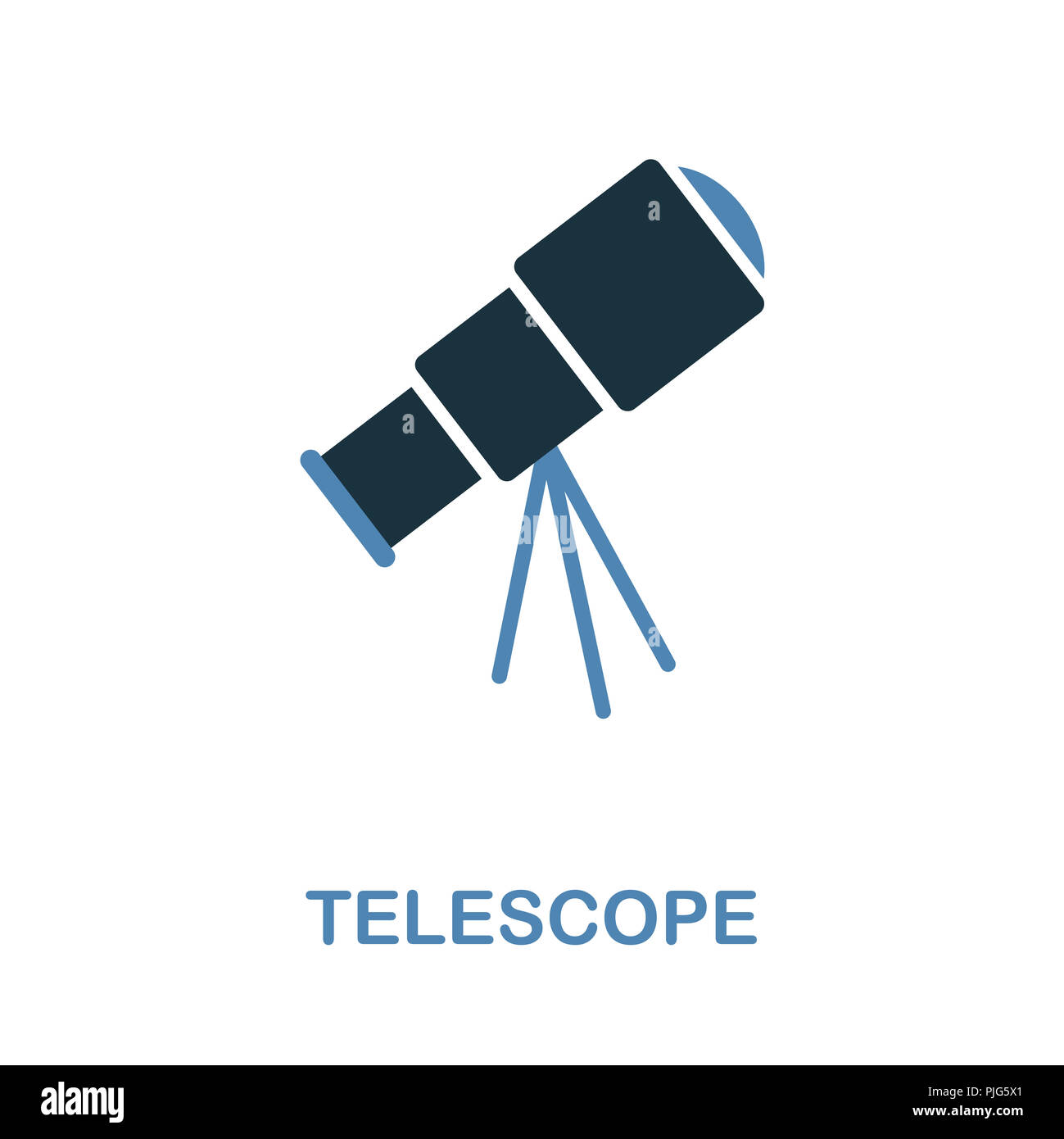 Telescope icon in 2 color design. Pixel perfect simple pictogram ...