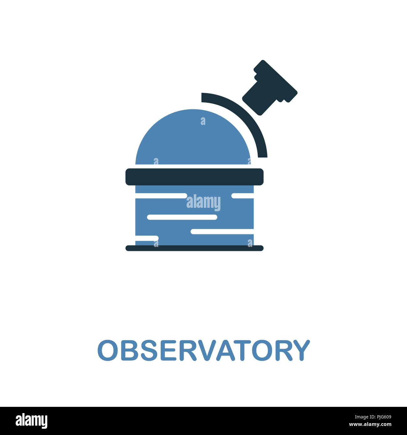 Observatory icon in 2 color design. Pixel perfect simple pictogram ...