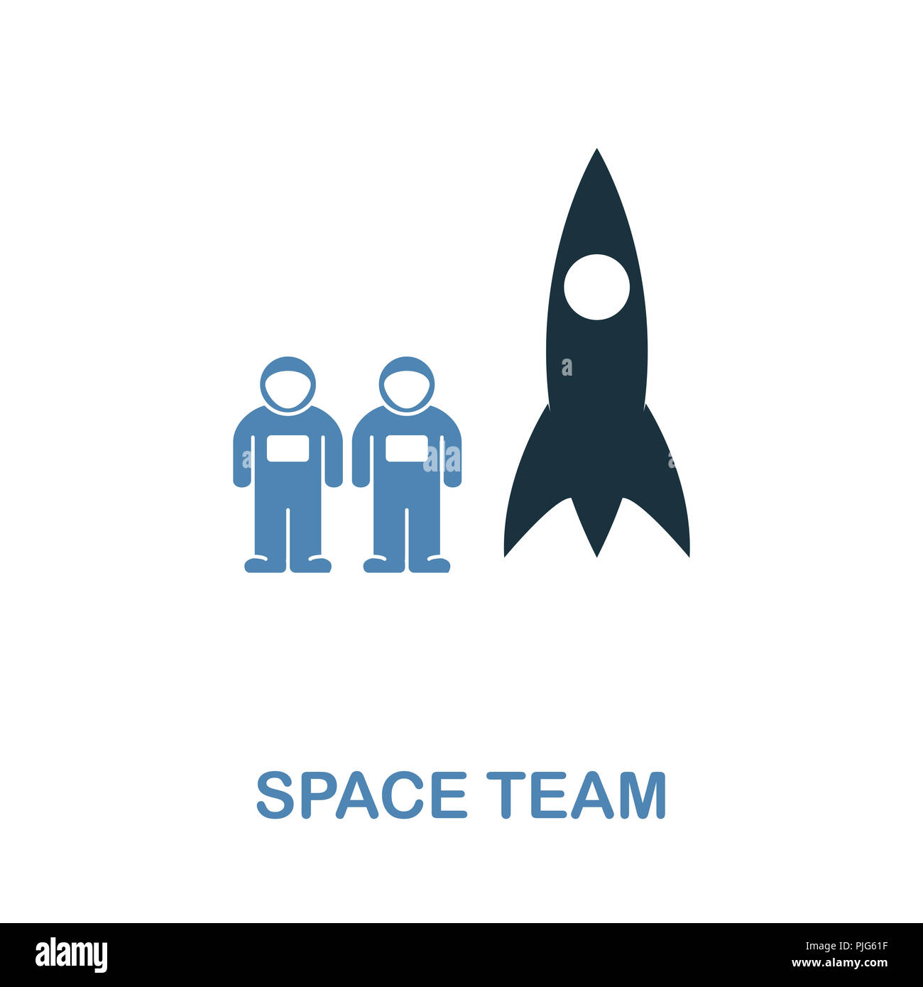 Space Team icon in 2 color design. Pixel perfect simple pictogram space ...