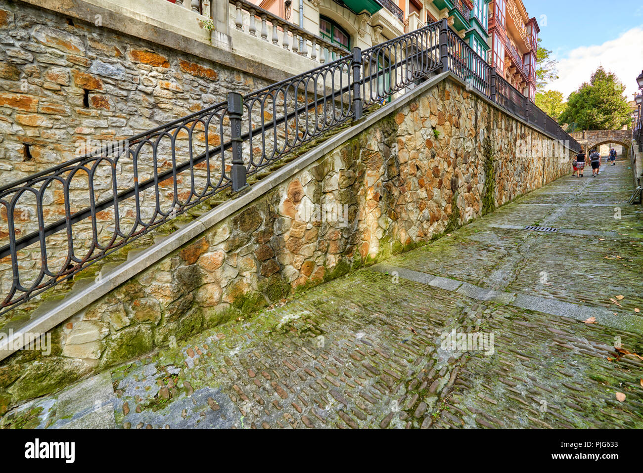 Calzadas de Mallona (Mallona pavement), Bilbao, Biscay, Basque Country ...
