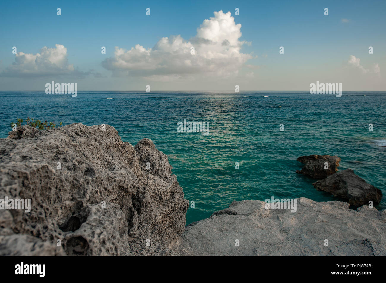 Bermuda beach and the aquamarine waters of King's Wharf and Horseshoe ...