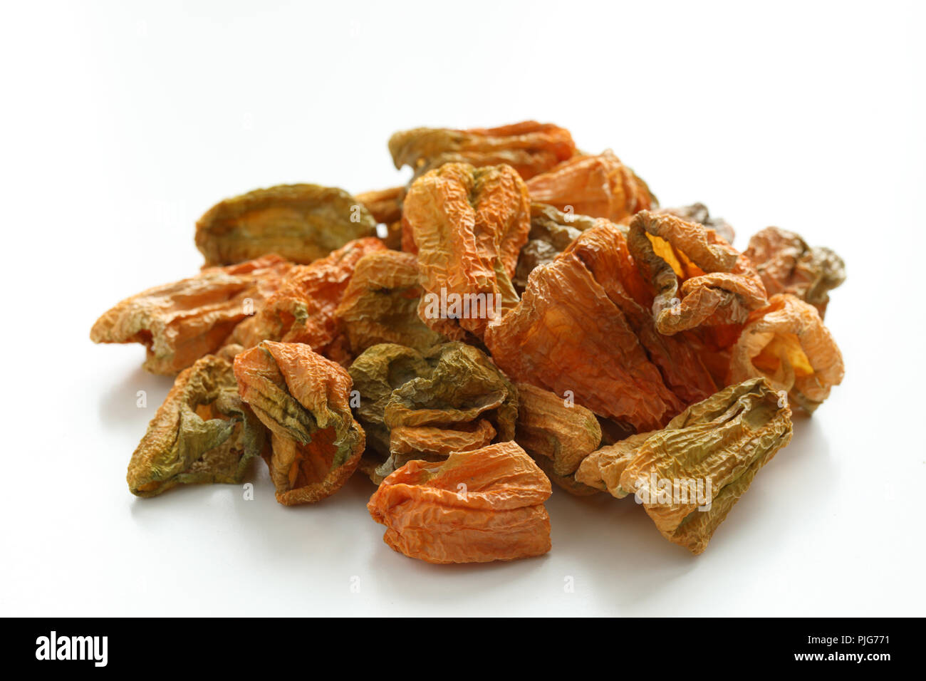 Turkish sun-dried bell pepper on white background Stock Photo - Alamy