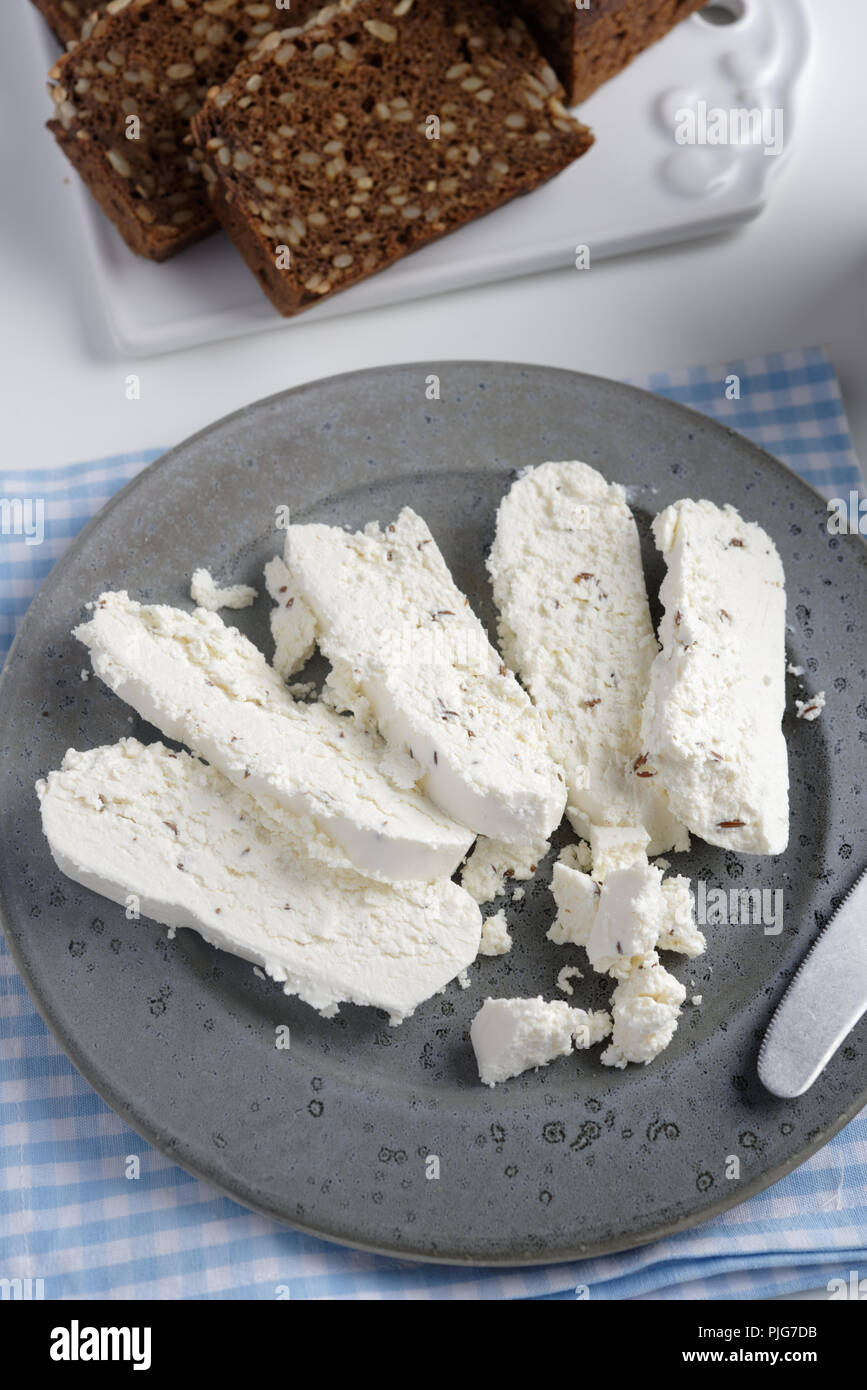Lithuanian cheese and rye bread with grains Stock Photo - Alamy