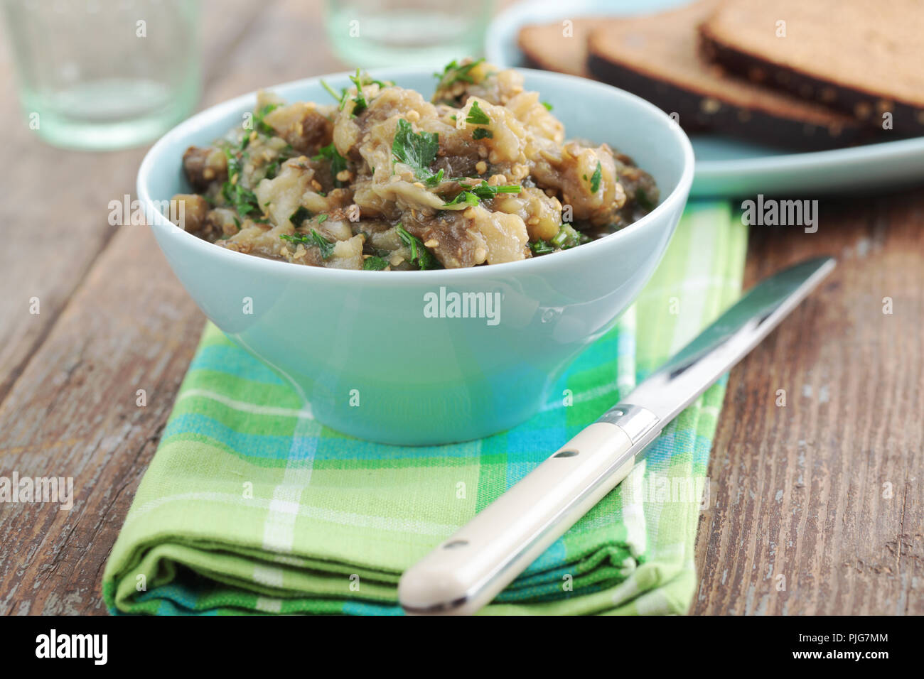 Eggplant caviar in rustic hi-res stock photography and images - Alamy