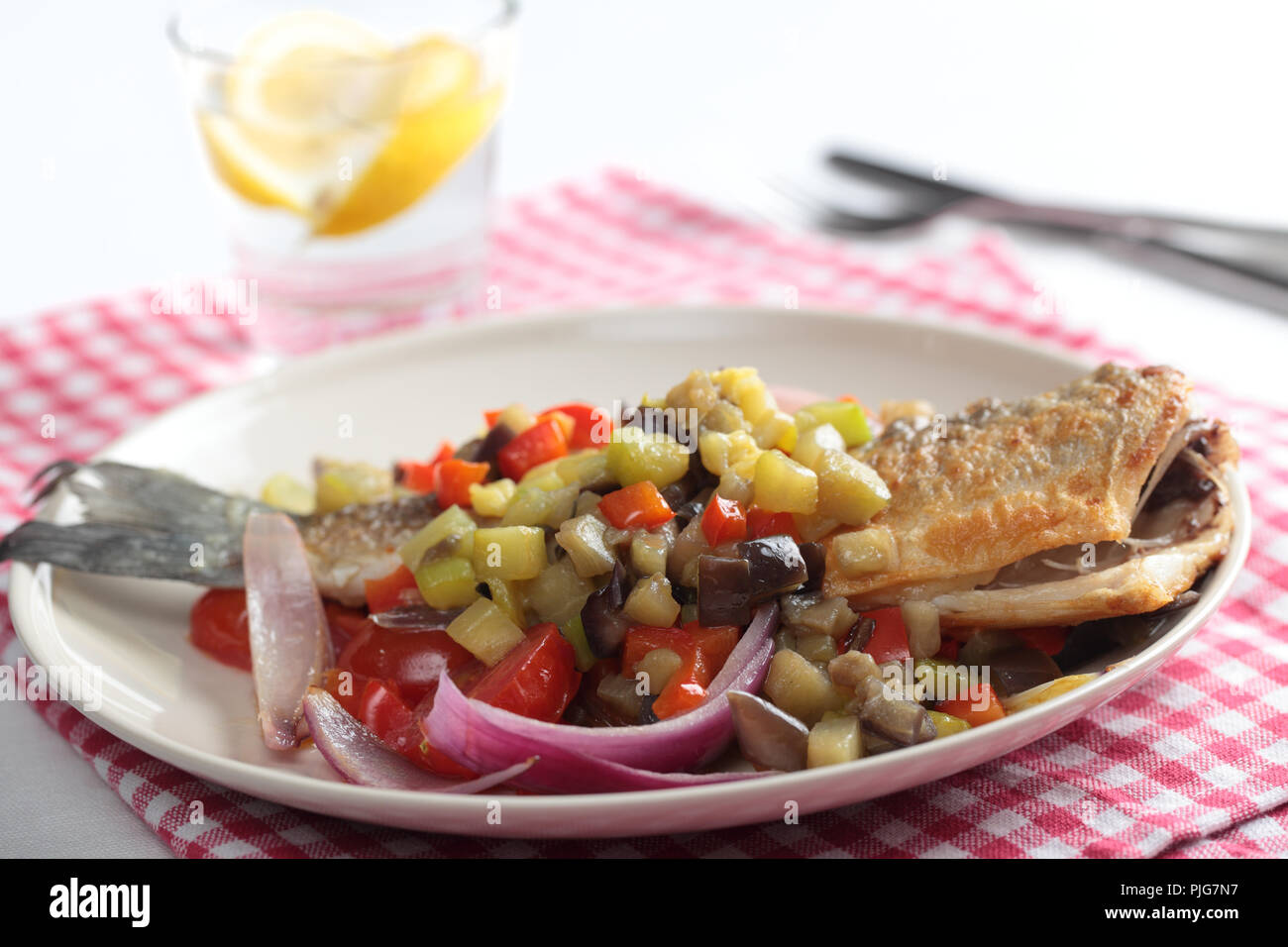 Roasted sea bass hi-res stock photography and images - Alamy
