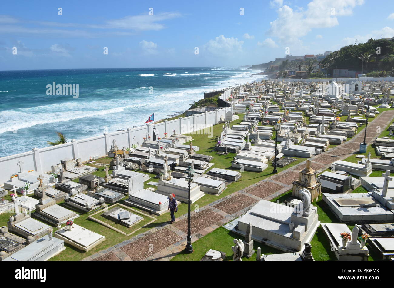 San Juan, Puerto Rico historic cemetery at Fort San Felipe Del Morro ...