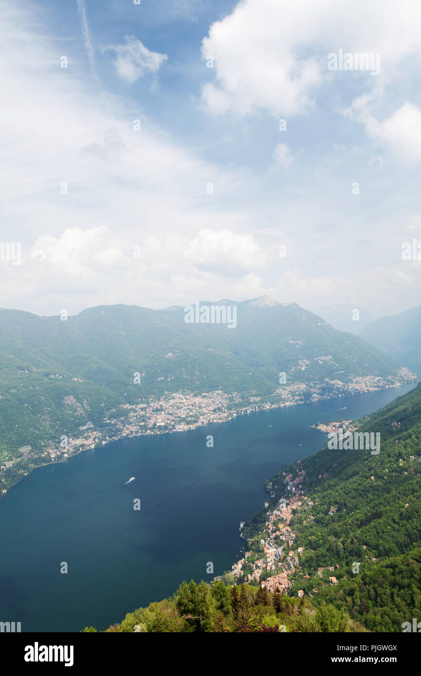Lake Como landscape, Lombardy region, Italy, Europe. View from Brunate ...