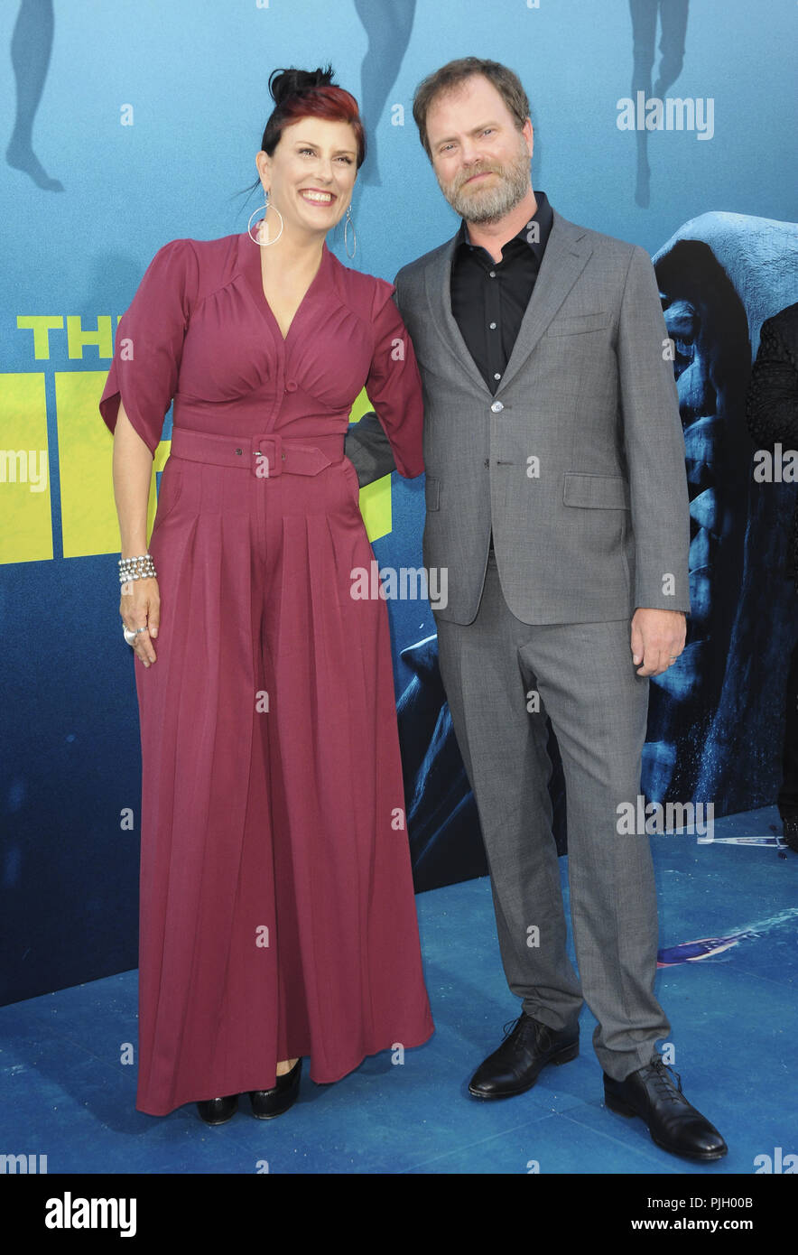 Film Premiere The Meg Featuring: Rainn Wilson, Holiday Reinhorn Where ...