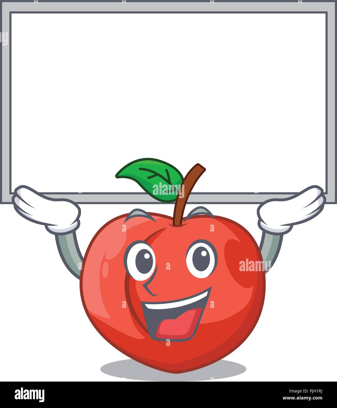 Up board nectarine with leaf isolated on cartoon Stock Vector Image ...