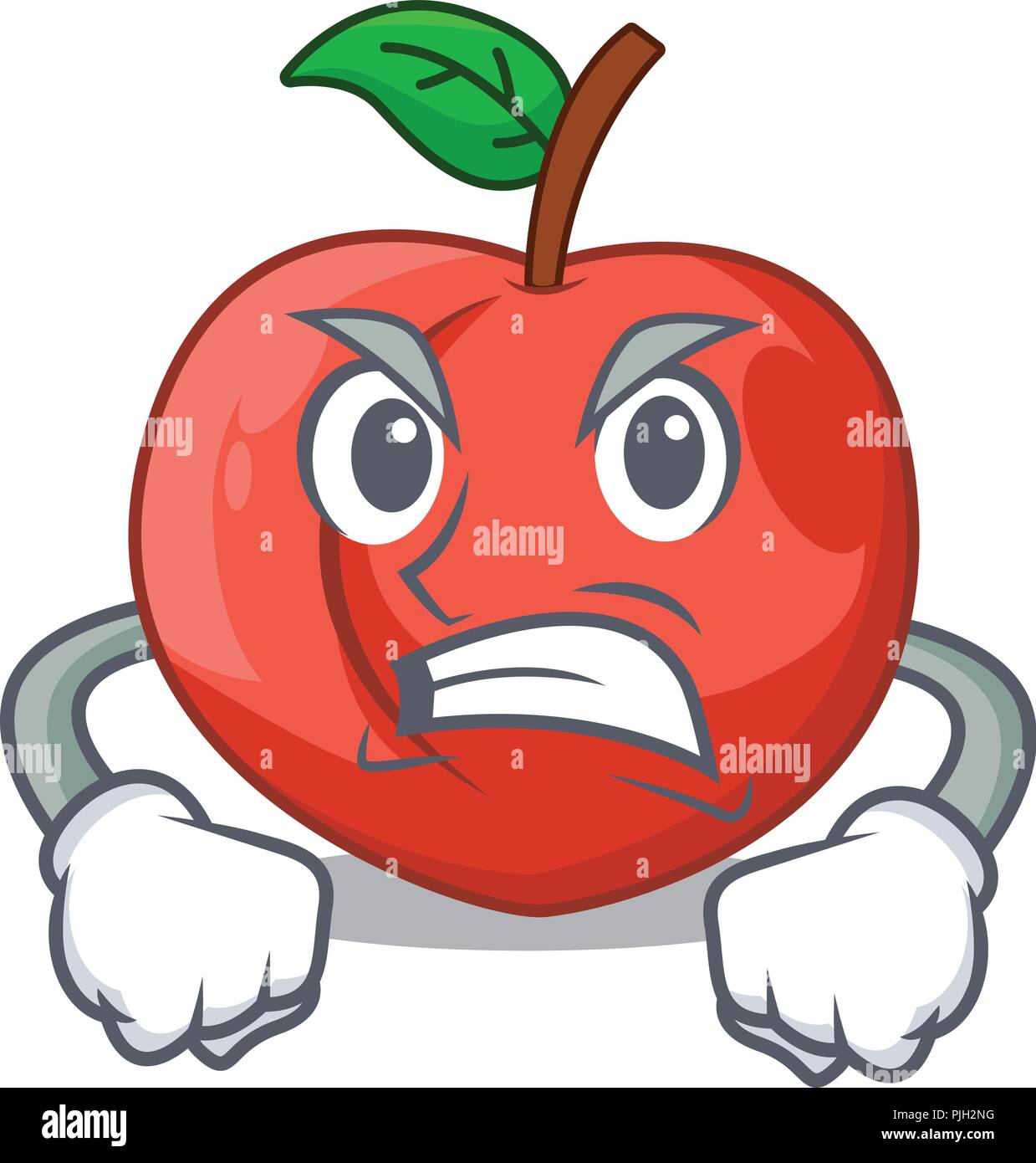 Angry cartoon fresh sweet nectarines in the garden Stock Vector Image ...