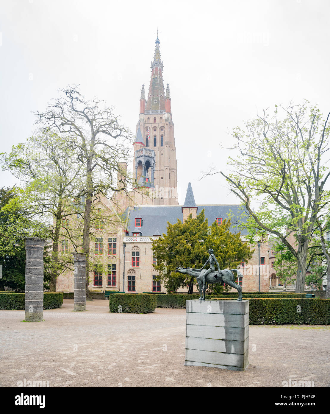 Exterior view of the famous Church of Our Lady Bruges, Belgium Stock ...
