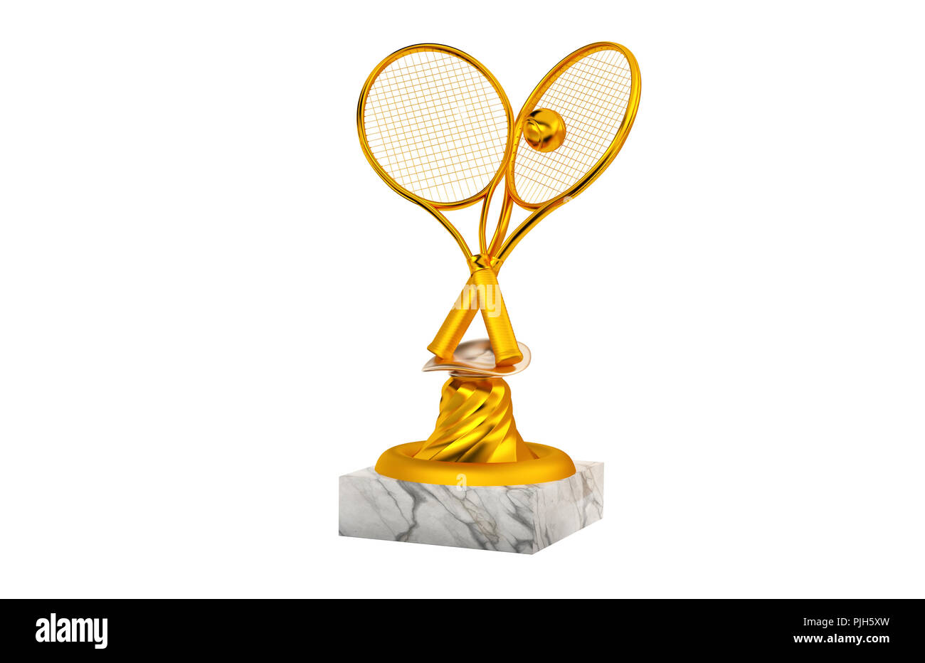 Golden Trophy Cup Tennis Ball High Resolution Stock Photography and ...