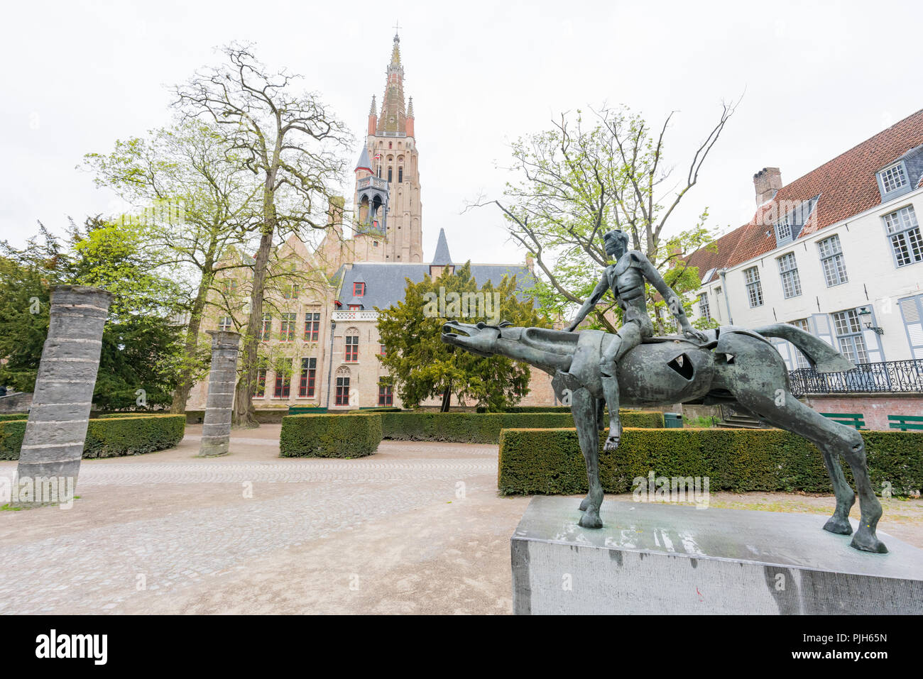 Exterior view of the famous Church of Our Lady Bruges, Belgium Stock ...