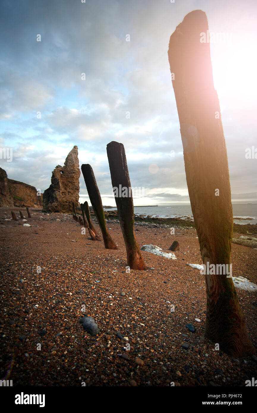 Chemical Beach on the Durham Heritage Coast, Seaham, County Durham, UK ...