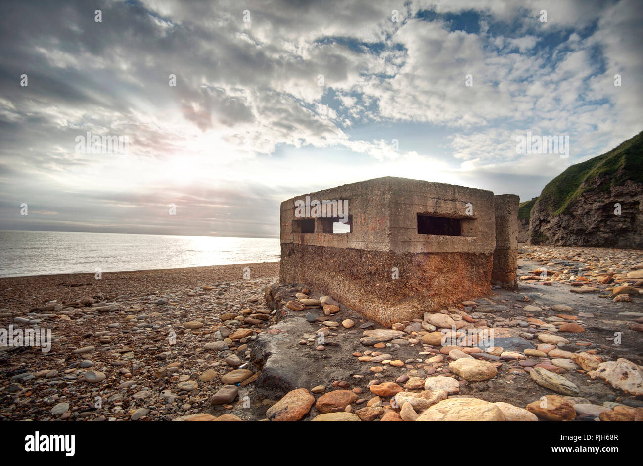 Coastal defences, Blast Beach on the Durham Heritage Coast, Dawdon ...