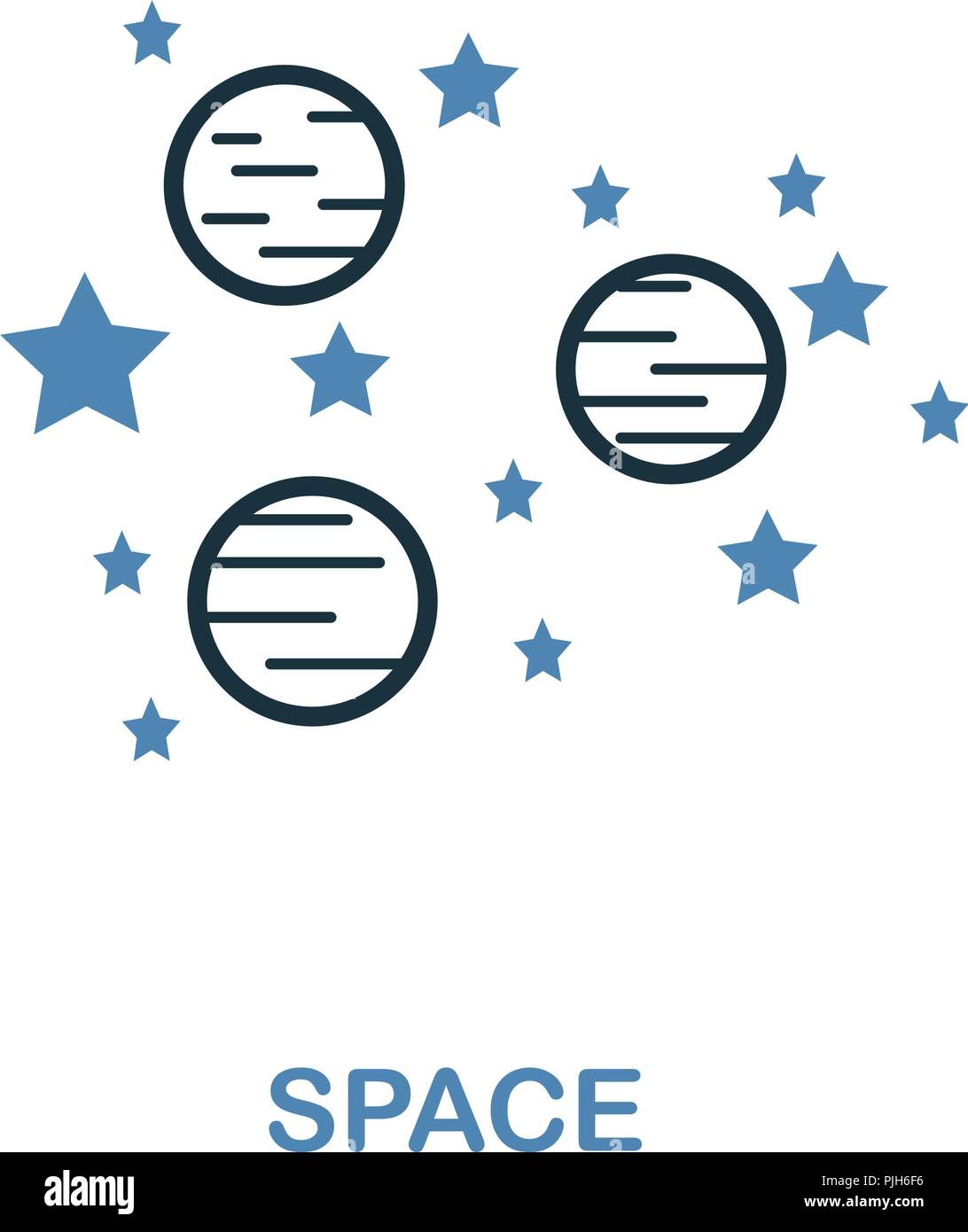 Space icon in 2 color design. Pixel perfect simple pictogram space icon ...