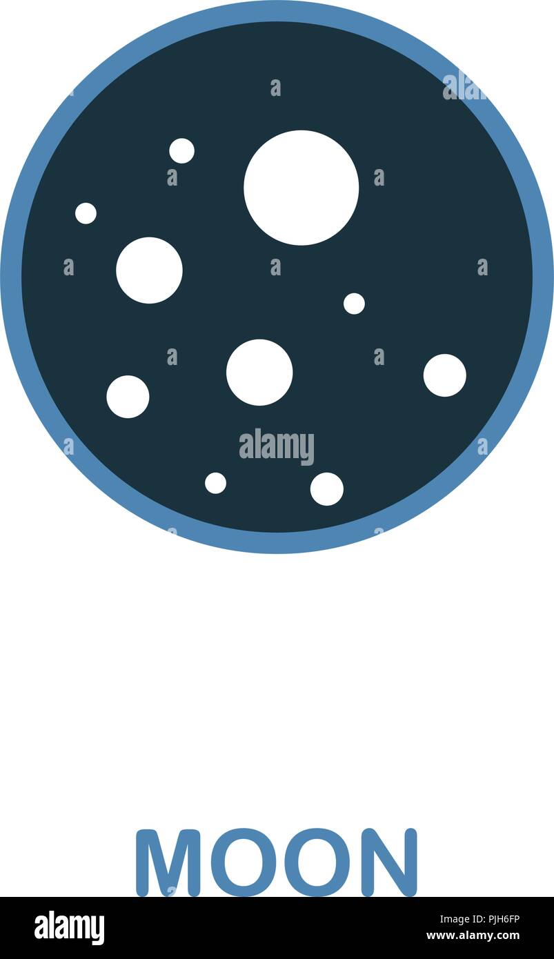 Moon icon in 2 color design. Pixel perfect simple pictogram moon icon ...