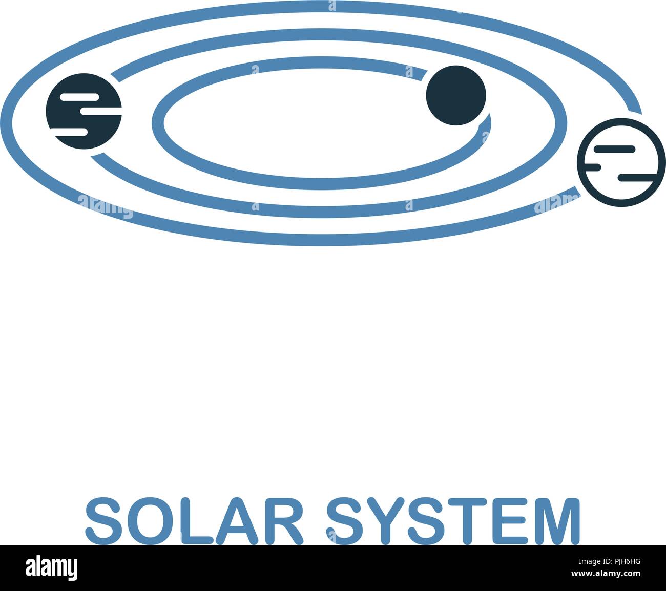Solar System icon in 2 color design. Pixel perfect simple pictogram ...