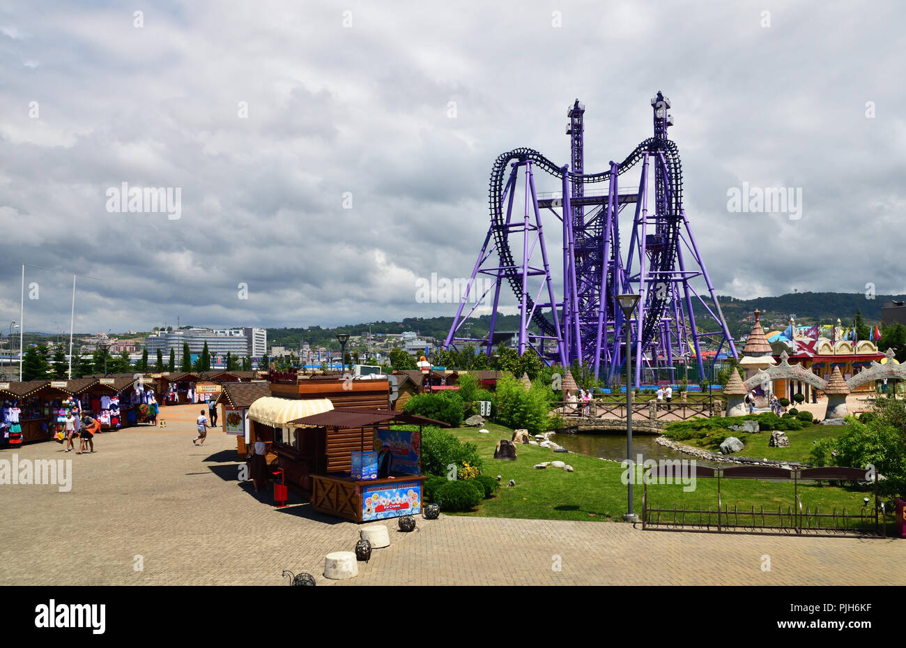 Sochi, Russia - June 6. 2018 attraction Quantum leap in Sochi Park ...