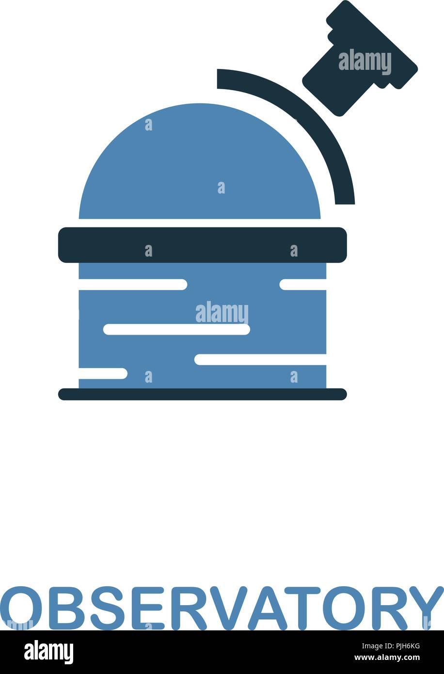 Observatory icon in 2 color design. Pixel perfect simple pictogram ...