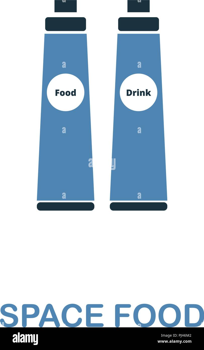 Space Food icon in 2 color design. Pixel perfect simple pictogram space ...