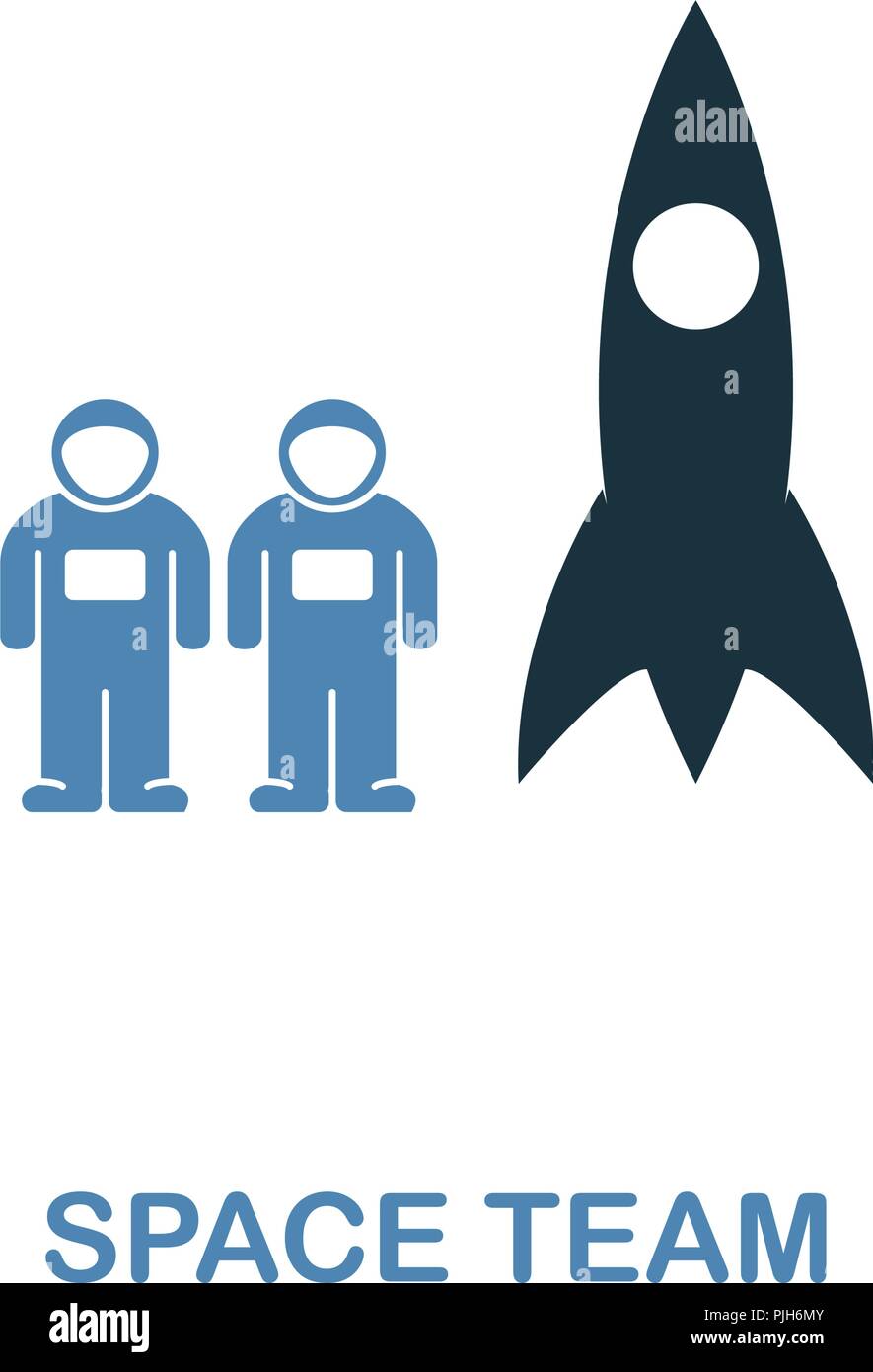 Space Team icon in 2 color design. Pixel perfect simple pictogram space ...