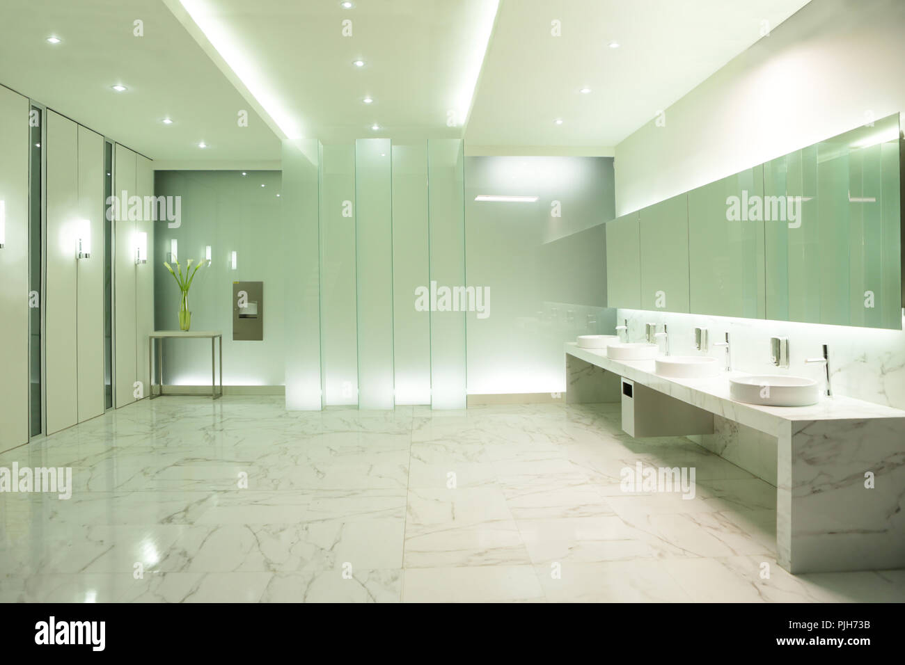 the elegant public restroom are setting in studio for shooting a movie ...