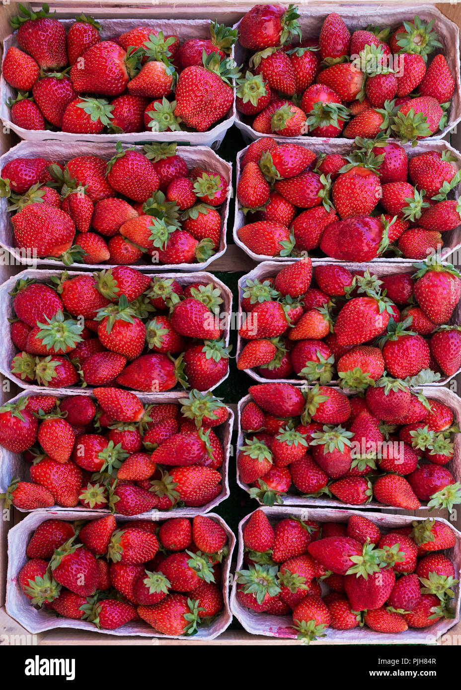 Fresh strawberries on a market stall, Germany Stock Photo - Alamy