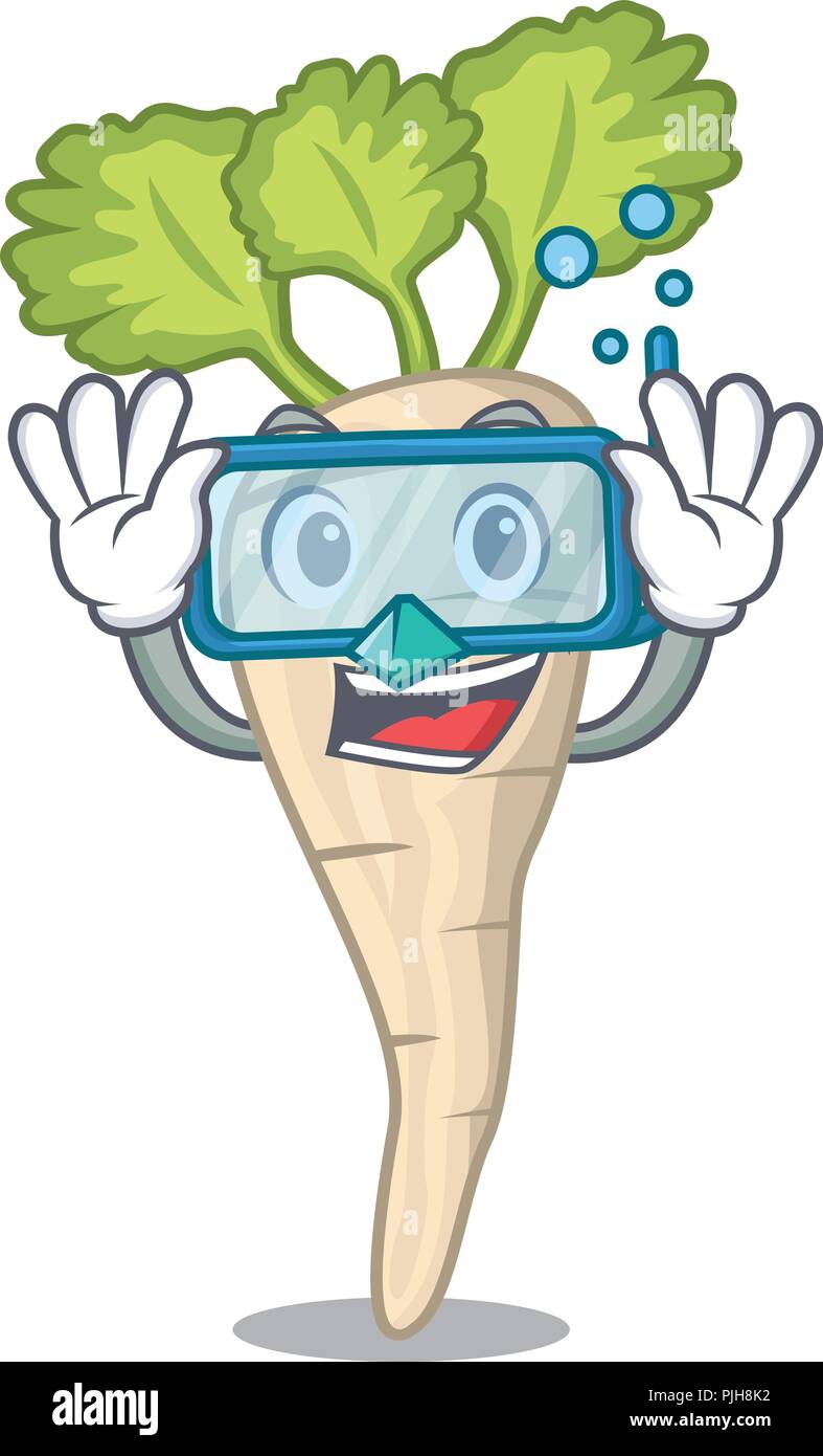 Diving parsnip isolated on the cartoon style Stock Vector Image & Art ...