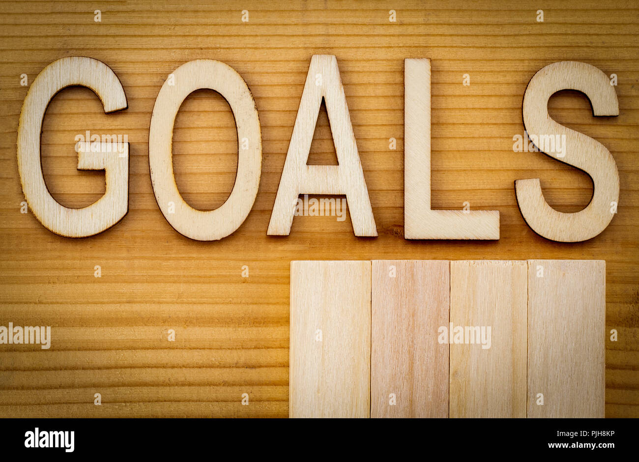 Goals word in block letters hi-res stock photography and images - Alamy