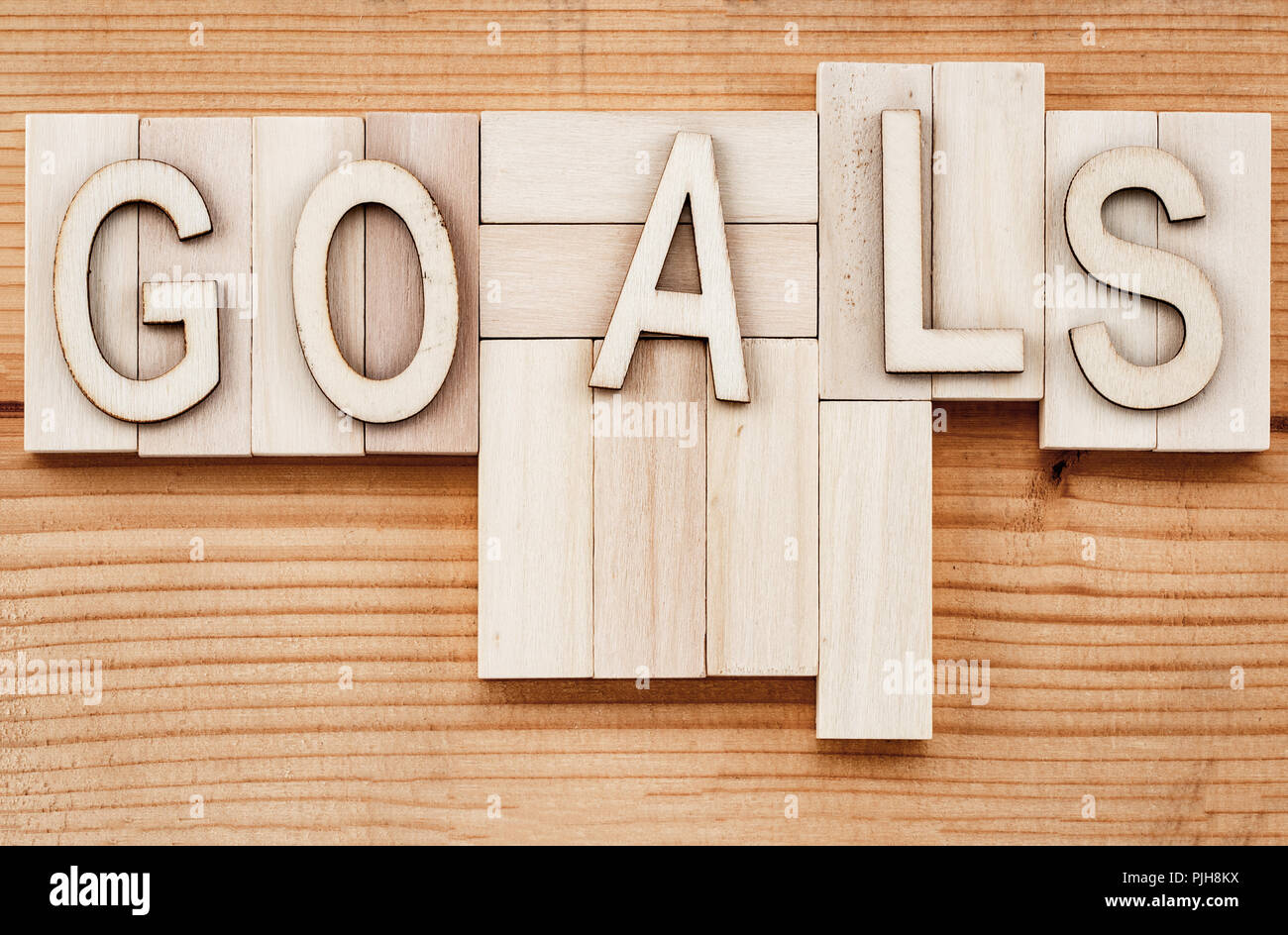 Goals word in block letters hi-res stock photography and images - Alamy