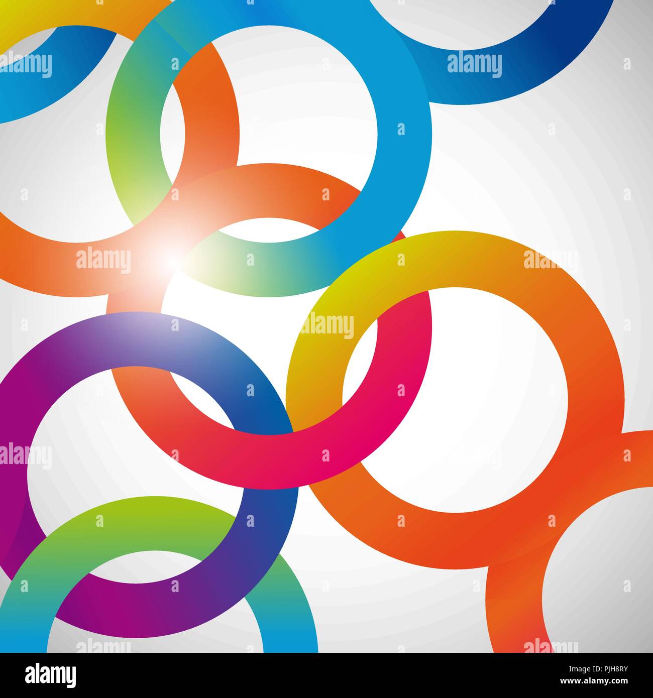 Rainbow loops, vector abstract background, design shape Stock Vector ...