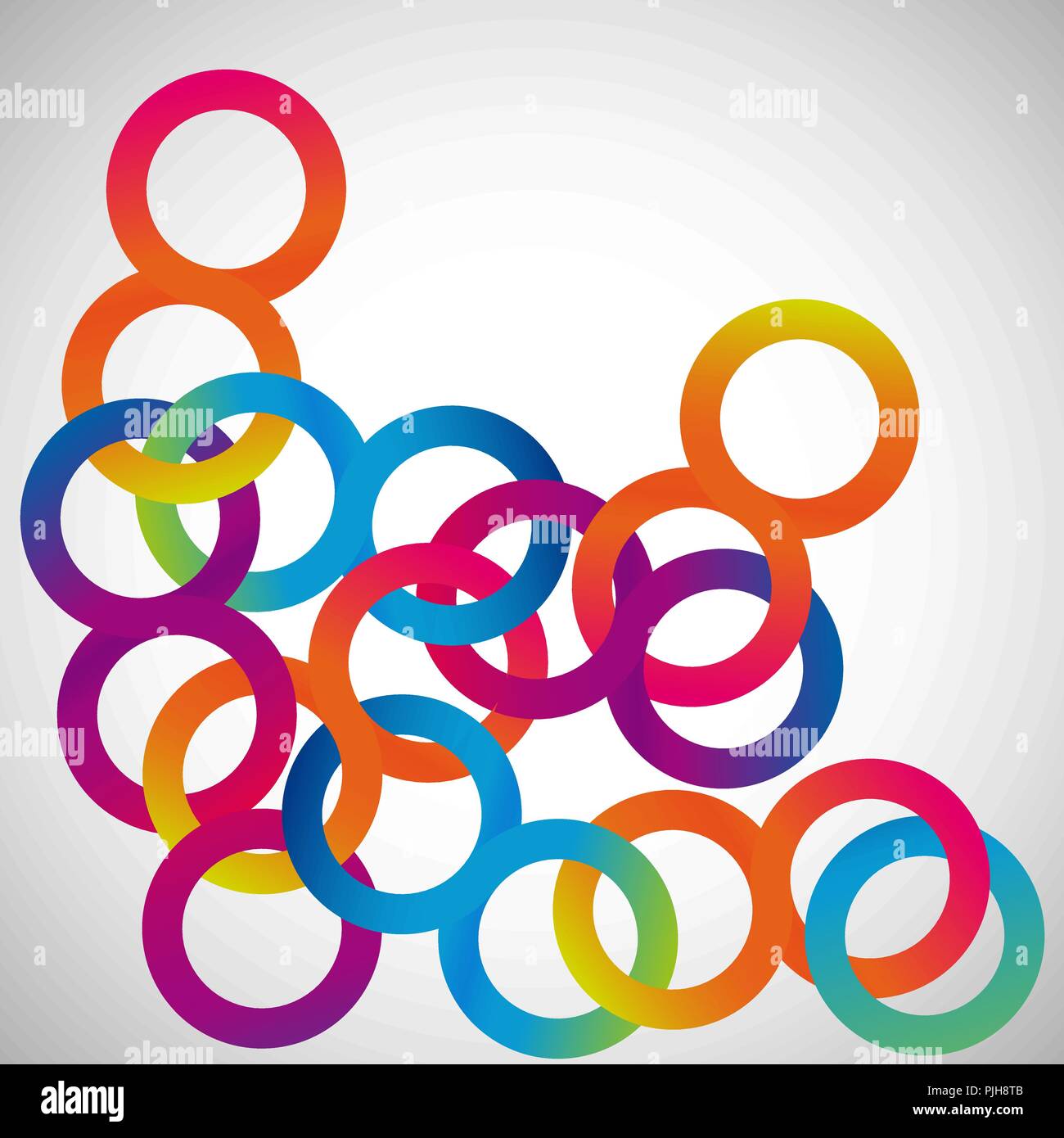 Rainbow loops chain, vector abstract background, design shape Stock ...