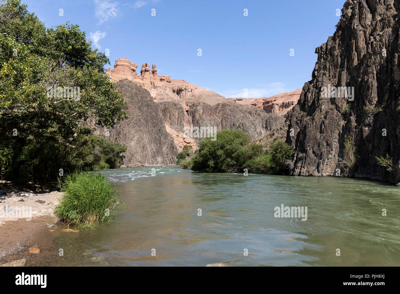 Charyn River flows within the Charyn Canyon and provides a fertile ...