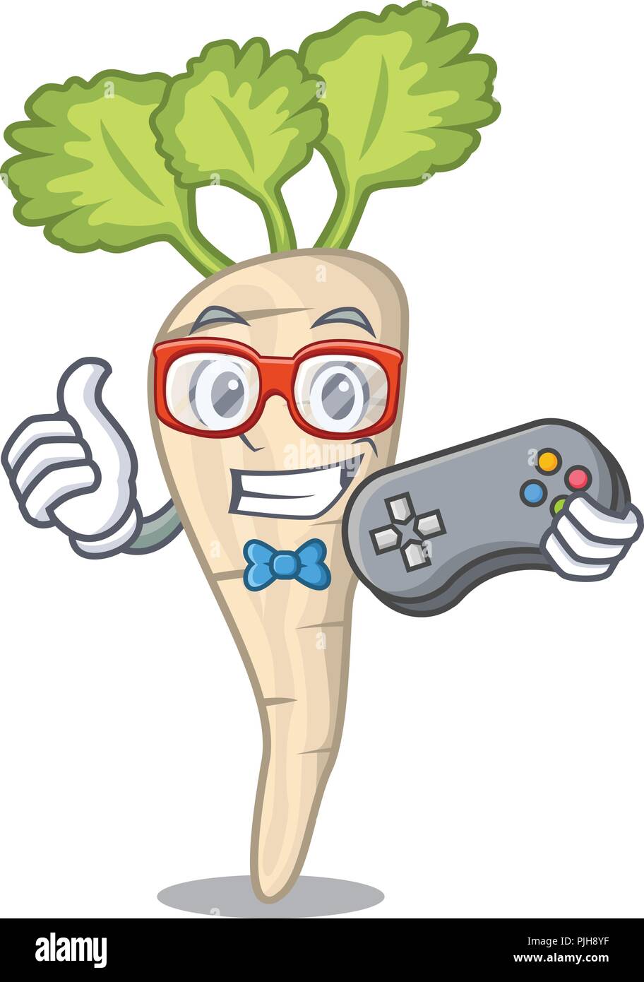 Gamer fresh parsnip roots on a mascot Stock Vector Image & Art - Alamy
