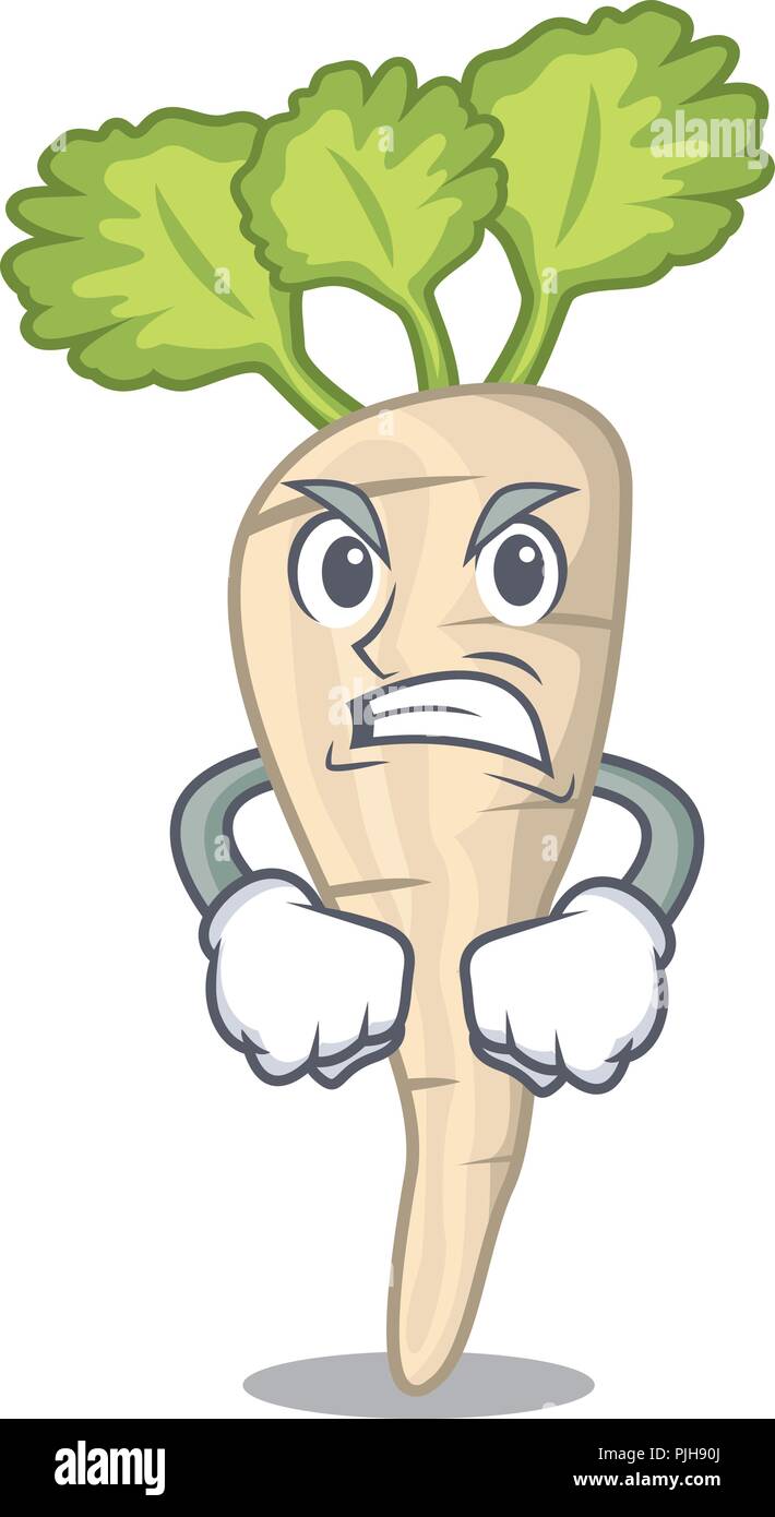 Angry fresh parsnip roots on a mascot Stock Vector Image & Art - Alamy