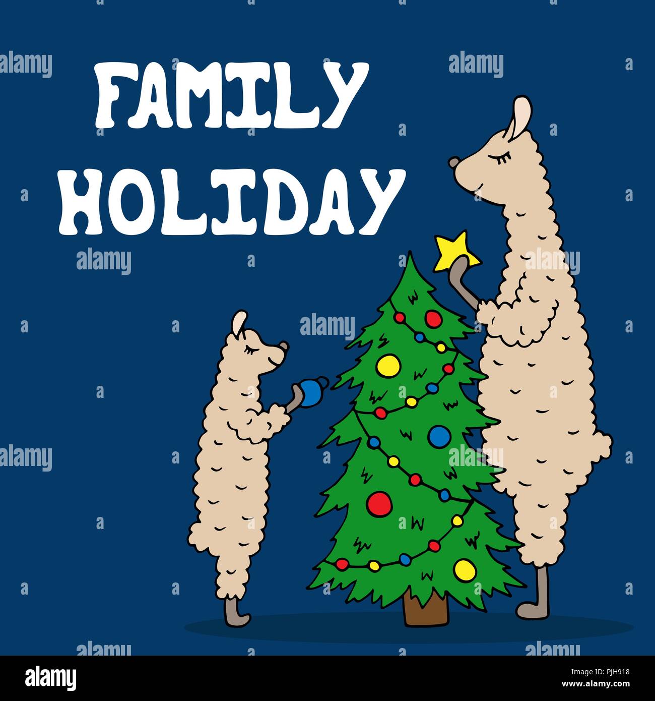 Lama family Stock Vector Images - Alamy