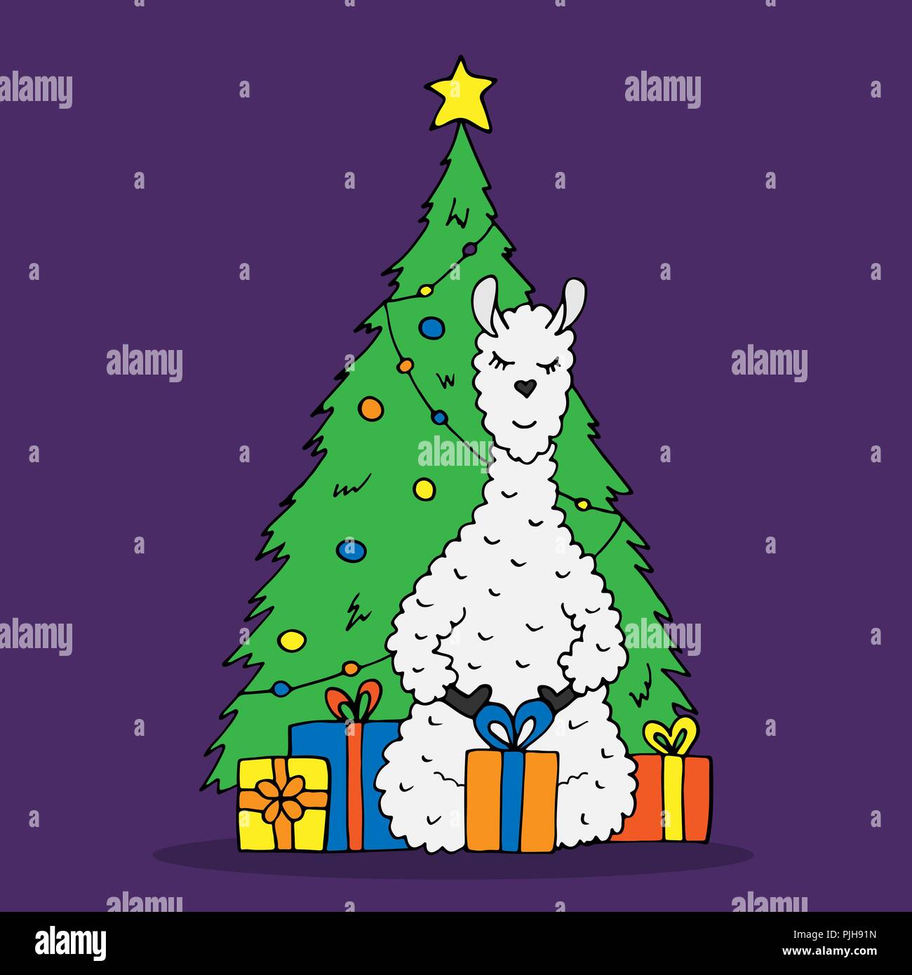 Hand drawn lama hi-res stock photography and images - Alamy